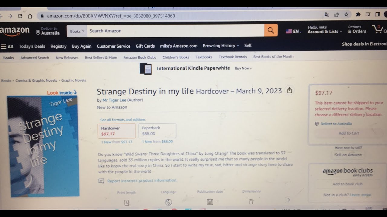 The book Strange Destiny in my life, is available to buy on Amazon ——介绍 ...