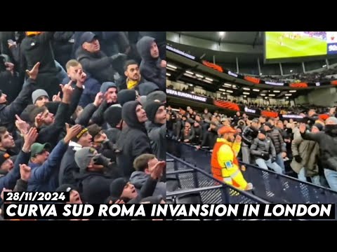 CURVA SUD ROMA INVANSION IN LONDON || Tottenham Hotspur vs AS Roma 28/11/2024