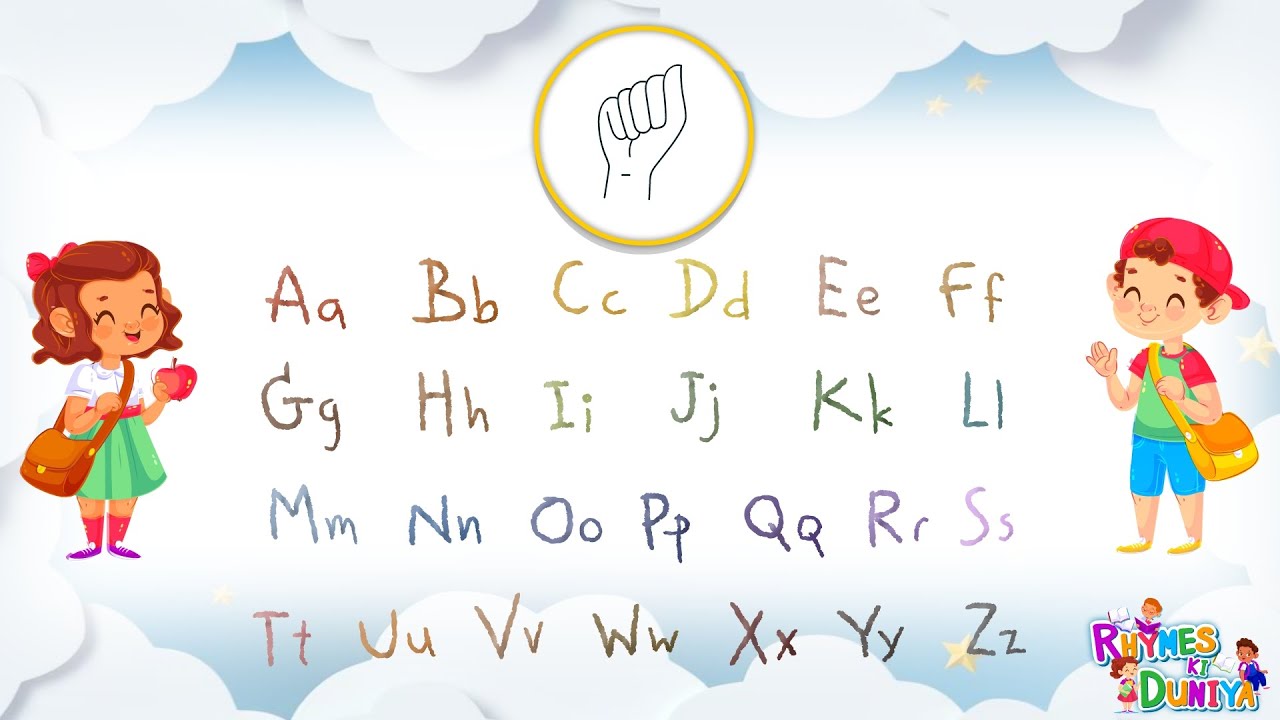A to Z kids learn, ABCD, Alphabets, kids rhymes, A for apple B for ball ...