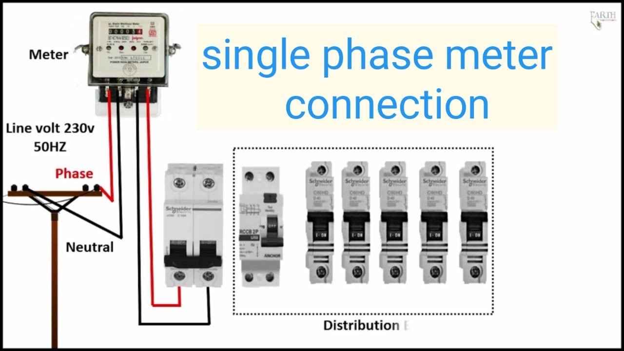 Single phase meter connection . - YouTube