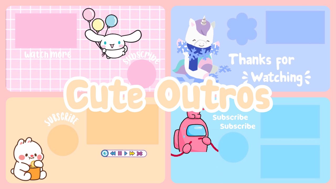 10 Cute Outro Templates No Text - YouTube