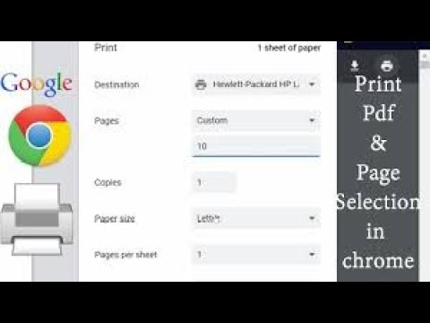 How to Print only Selected Pages in PDF on Google Chrome 2020 - YouTube