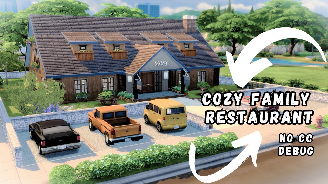 Sims 4 Cozy Family Restaurant //speed build // no cc // debug - YouTube