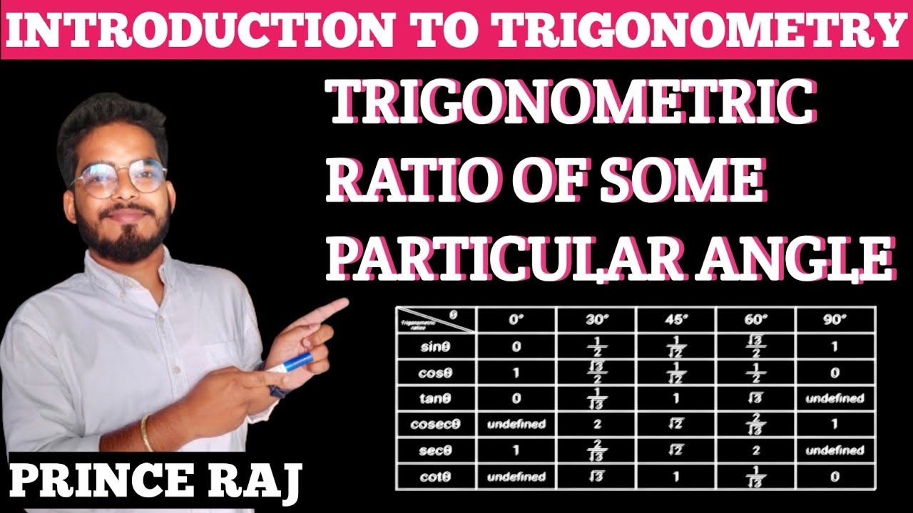 INTRODUCTION TO TRIGONOMETRY Trigonometric Ratios Of Particular angle ...
