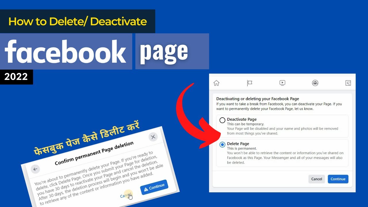 How to delete Facebook page | Deactivate Facebook page | Delete ...