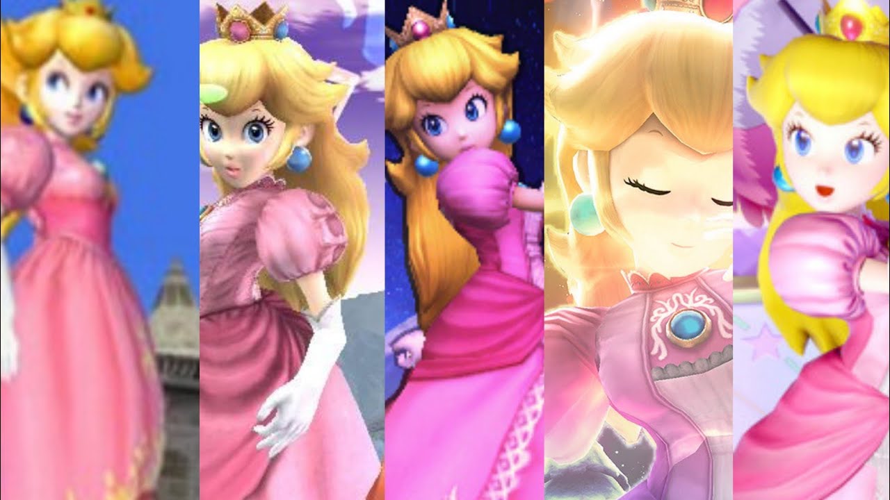 Evolution of Peach in smash Bros. - YouTube