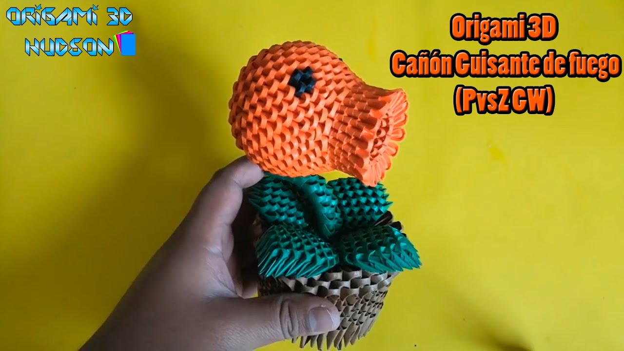 Origami 3D Cañón Guisante de fuego (PvsZ GW) - YouTube