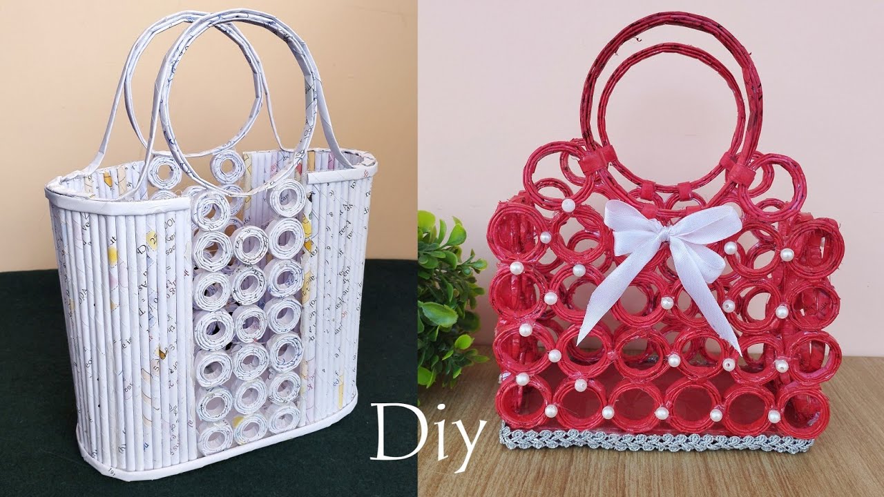 Beautiful Ladies Bag making with paper | Paper Bag making tutorial ...