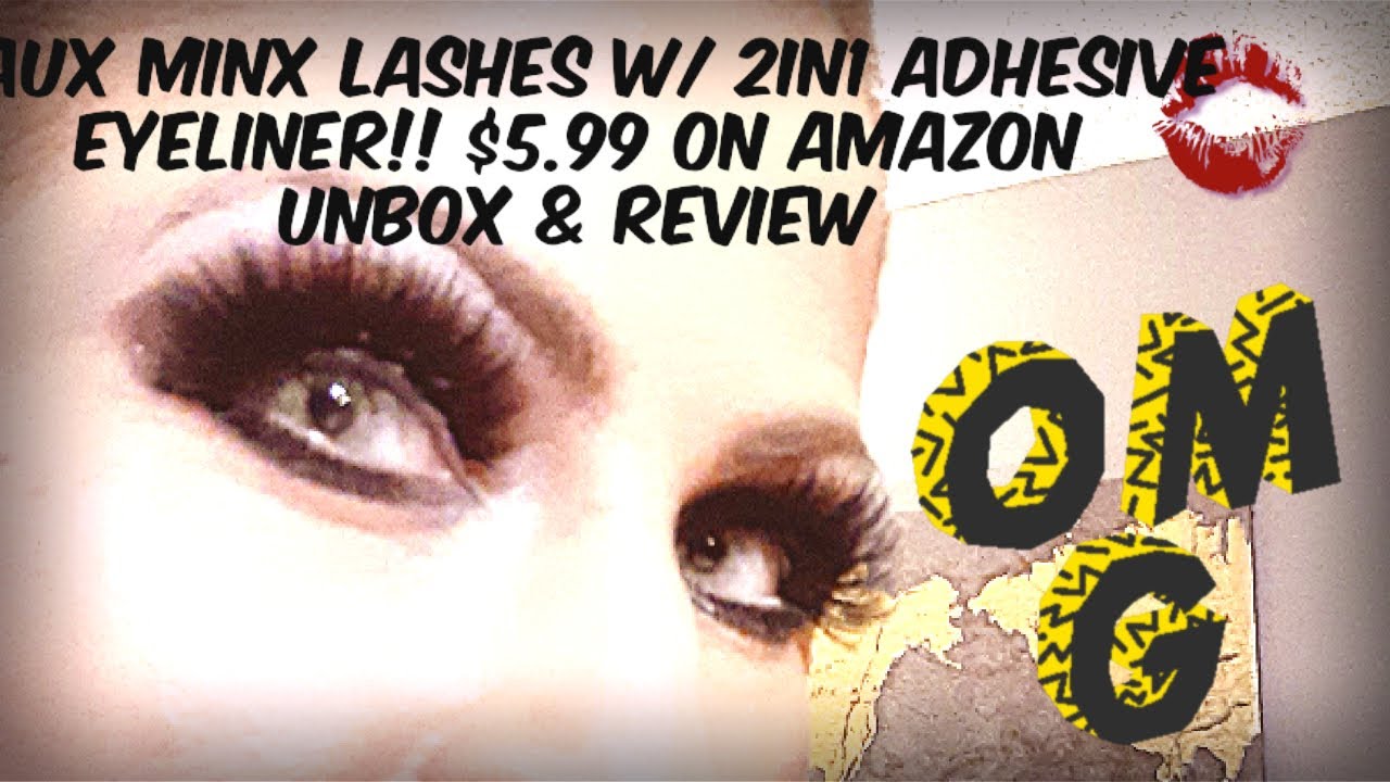 Demo 2in1 adhesive/eyeliner faux minx lashes - YouTube
