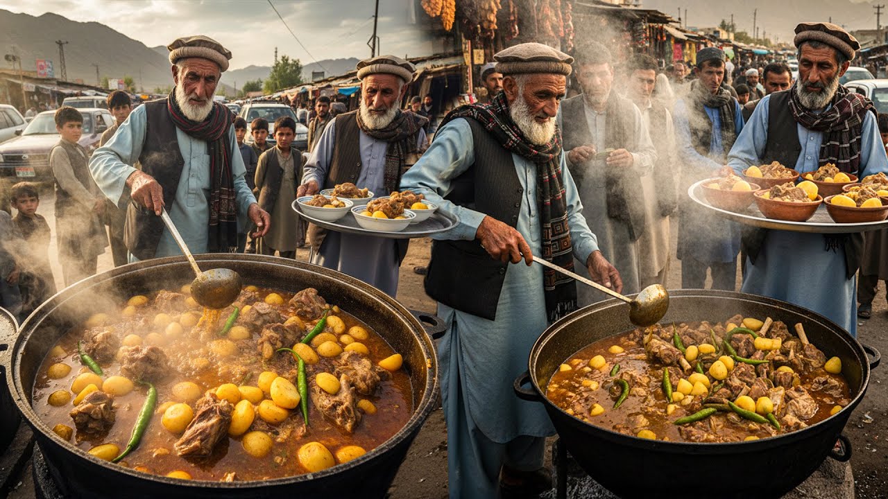In Taliban regime Afghan Famous Rosh recipe | Massive Meat cooking ...