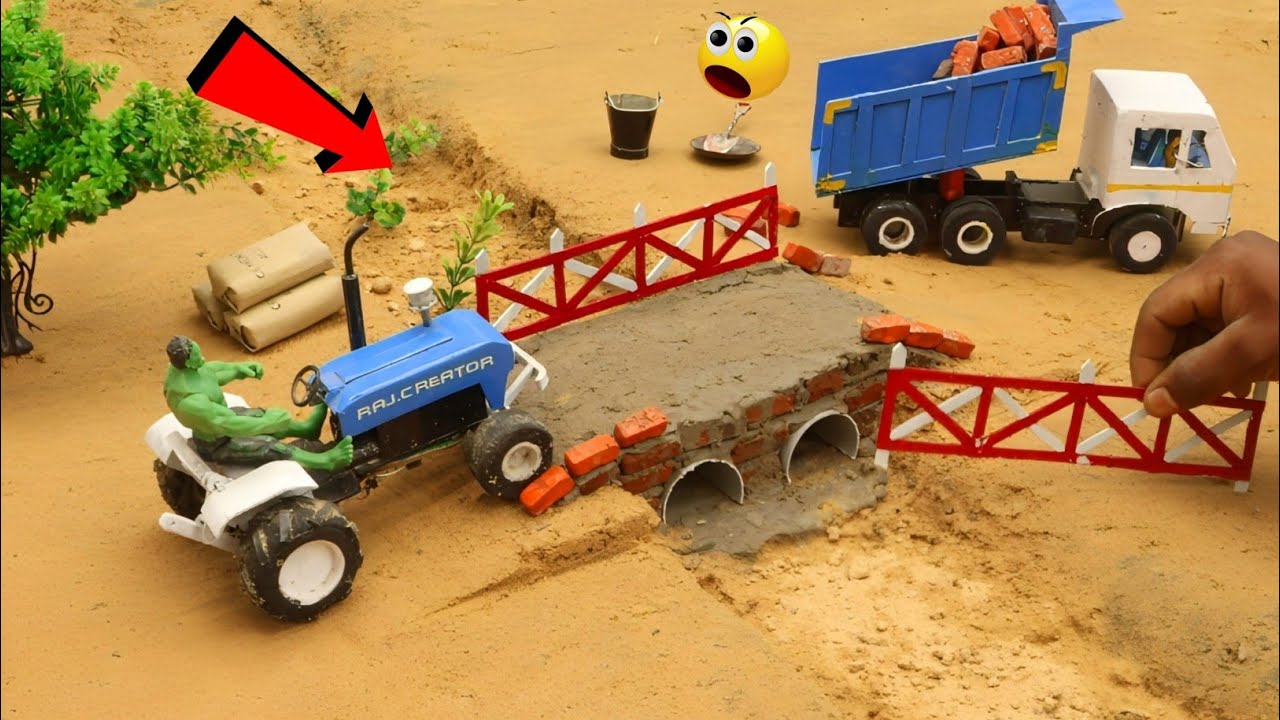 diy mini truck making bricks and metal railings bridge construction ...
