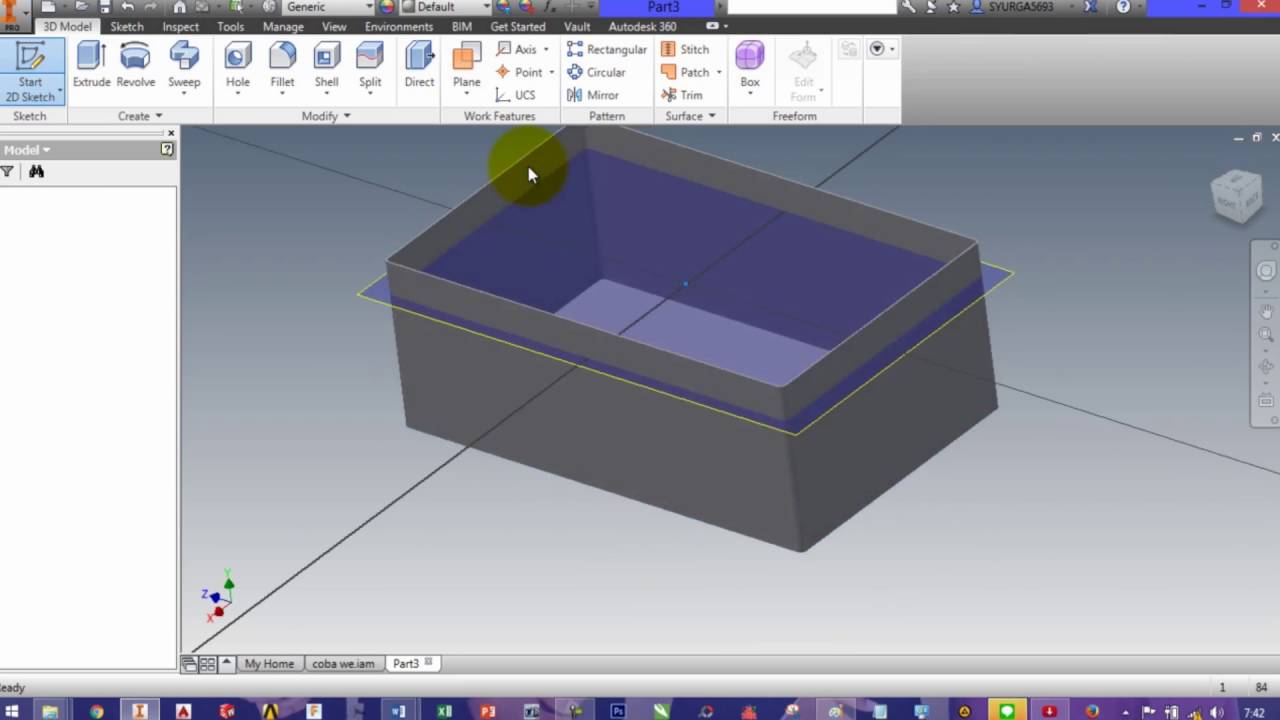 Cara Membuat Mesin Pencacah di Autodesk Inventor#7 Membuat Penampung ...