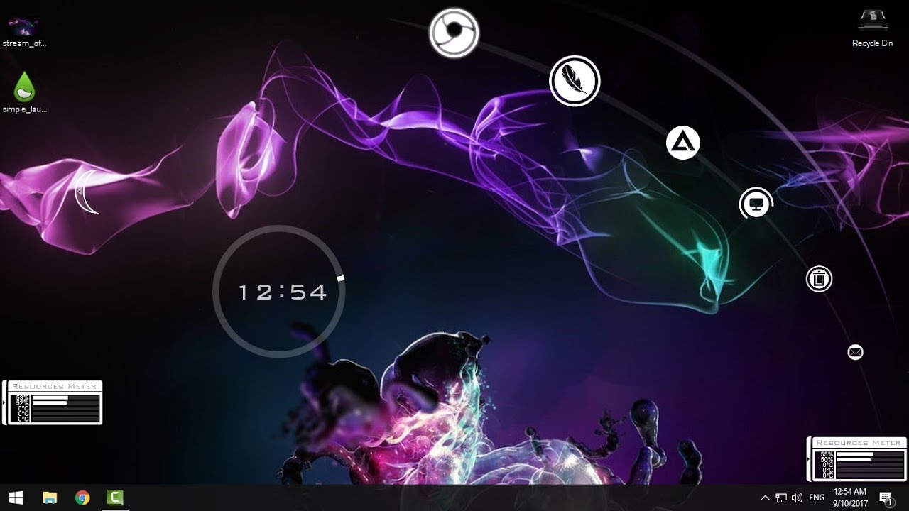Windows desktop customization with Simple Launcher theme - YouTube