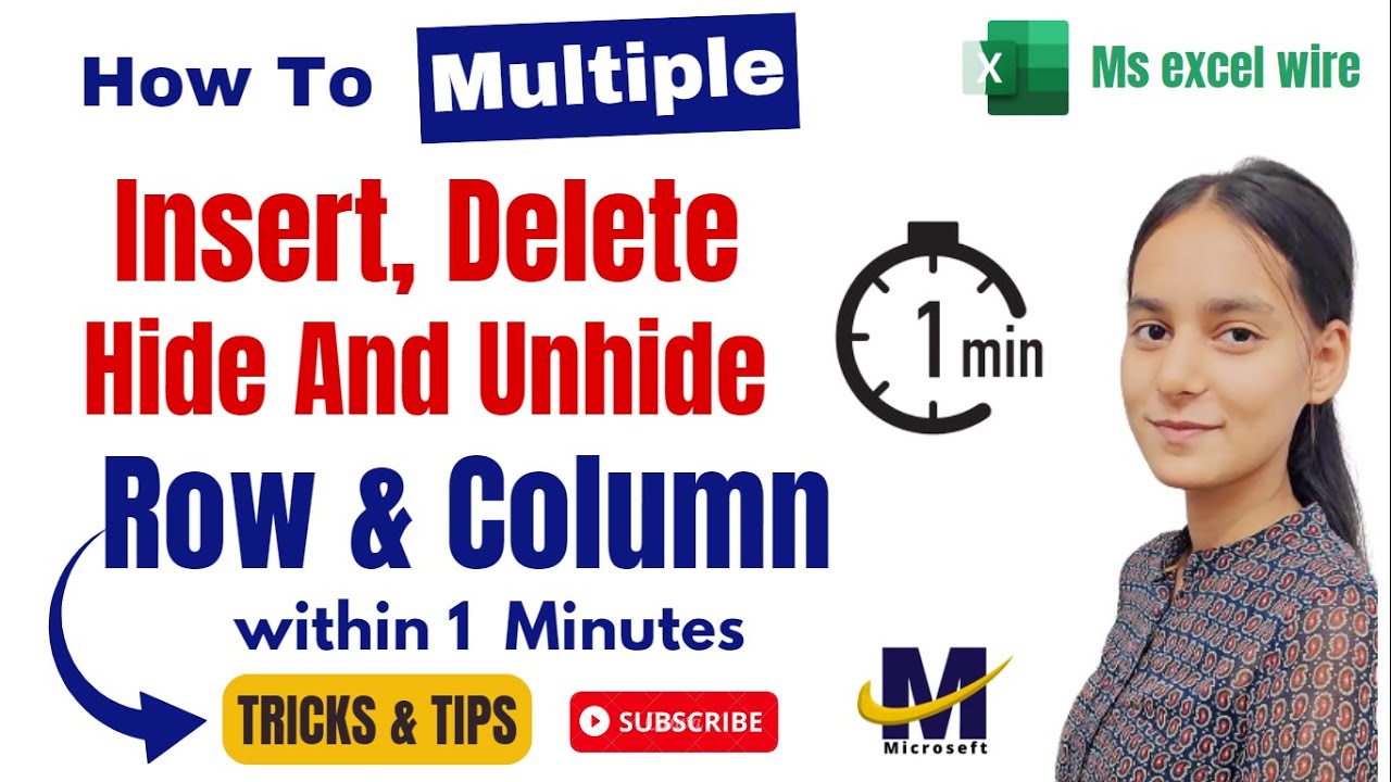 How To Insert Delete Hide And Unhide Multiple Rows And Columns In