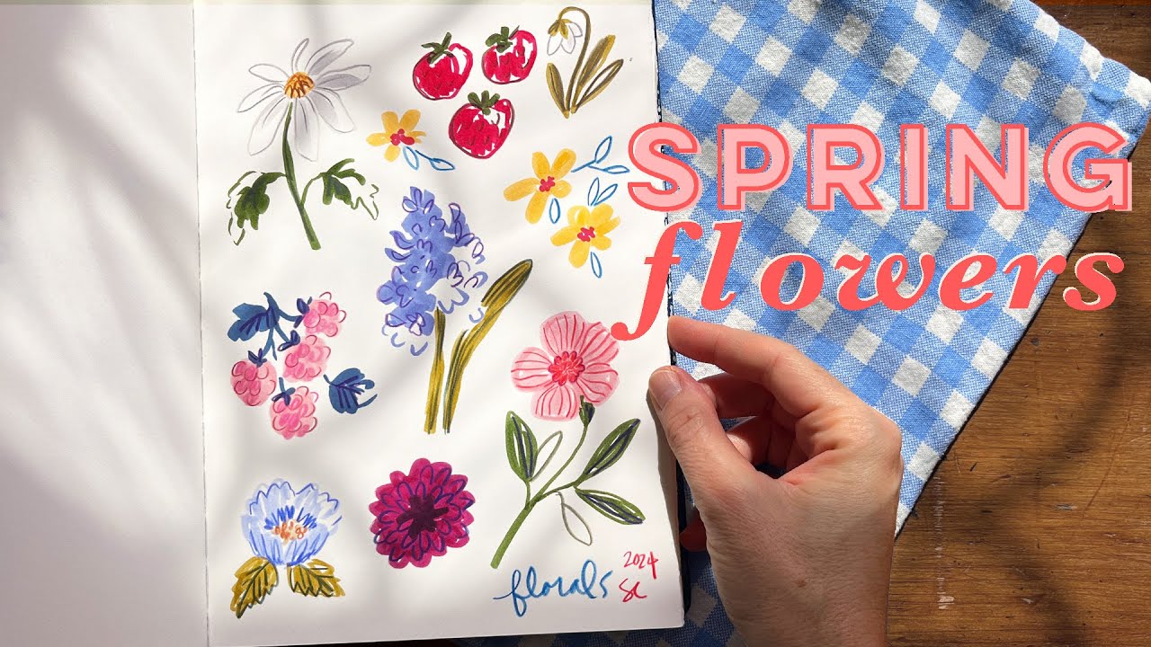 Simple Spring Flower Doodles | Step By Step Tutorial - YouTube