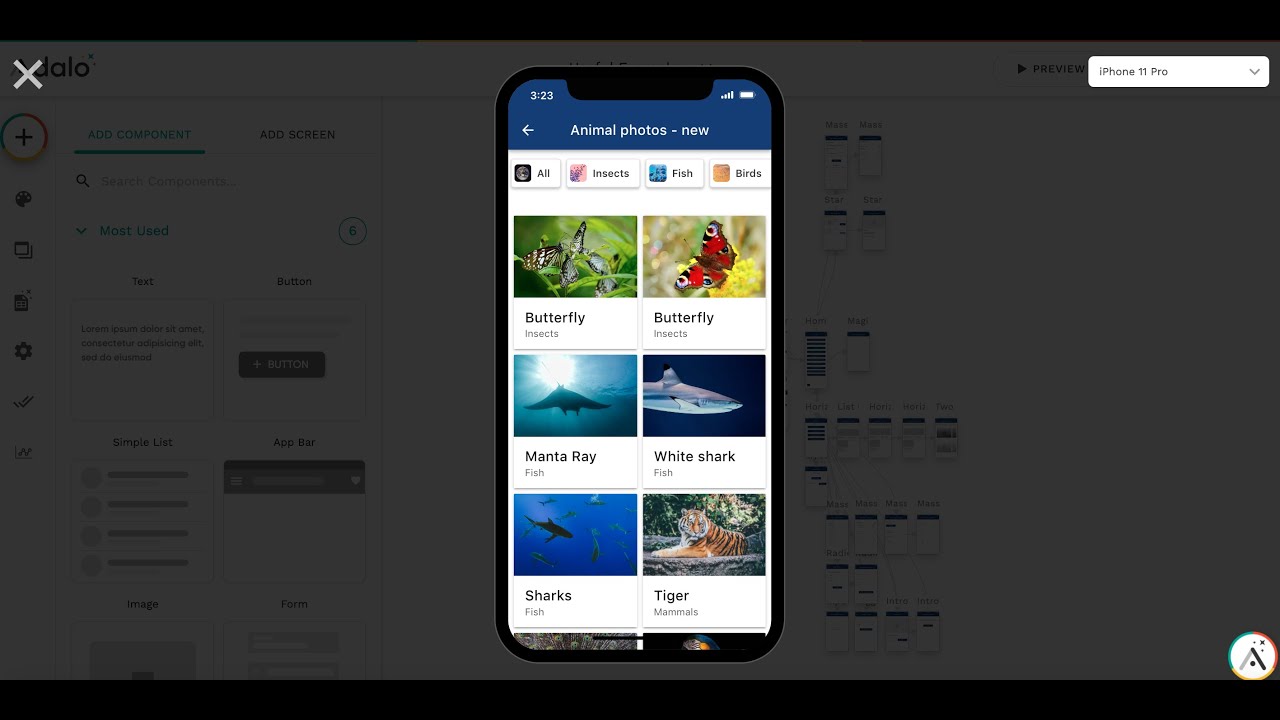 Adalo tutorials, exploring horizontal lists, pt 1: horizontal chip list ...