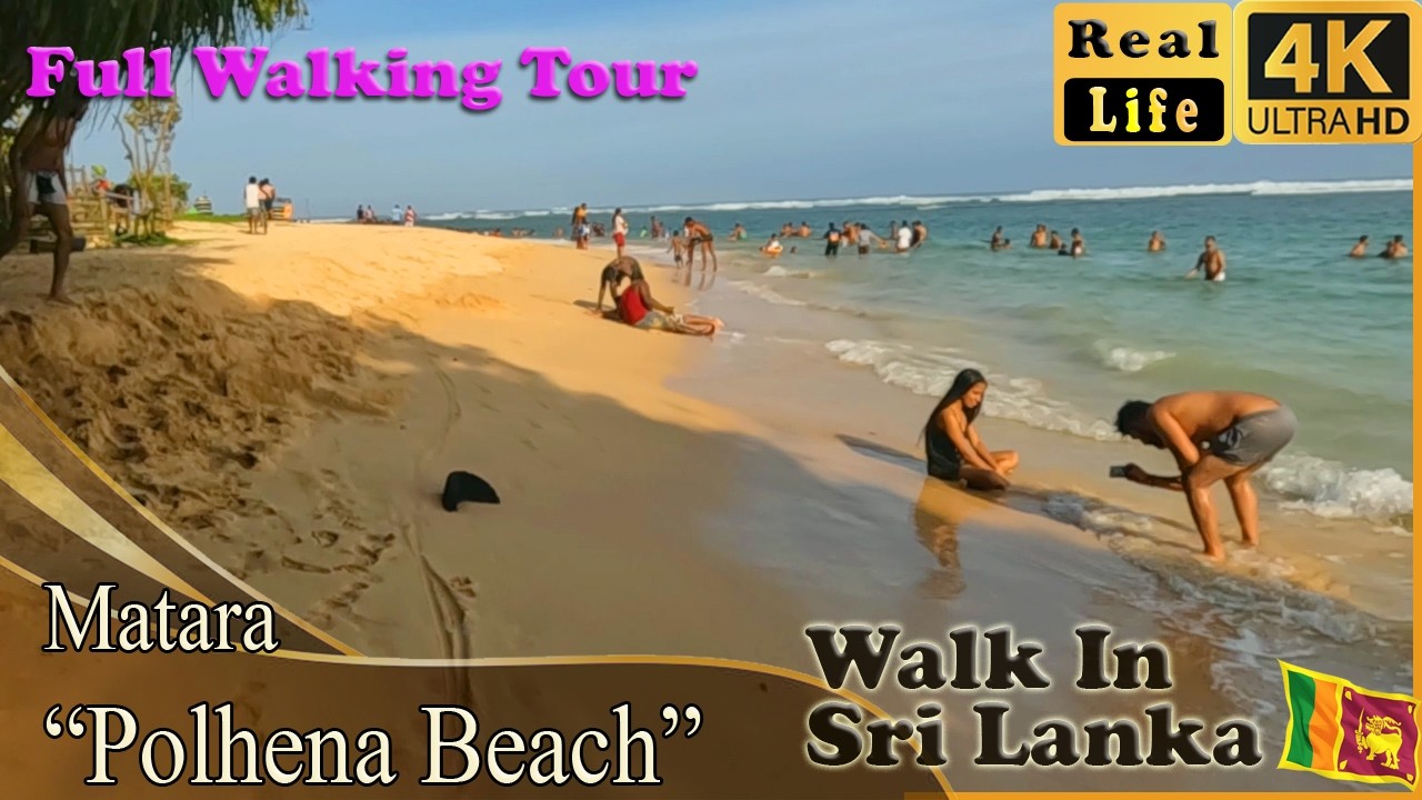 Matara Polhena Beach Walk Tour | walk king sri lanka | Real Sound - YouTube