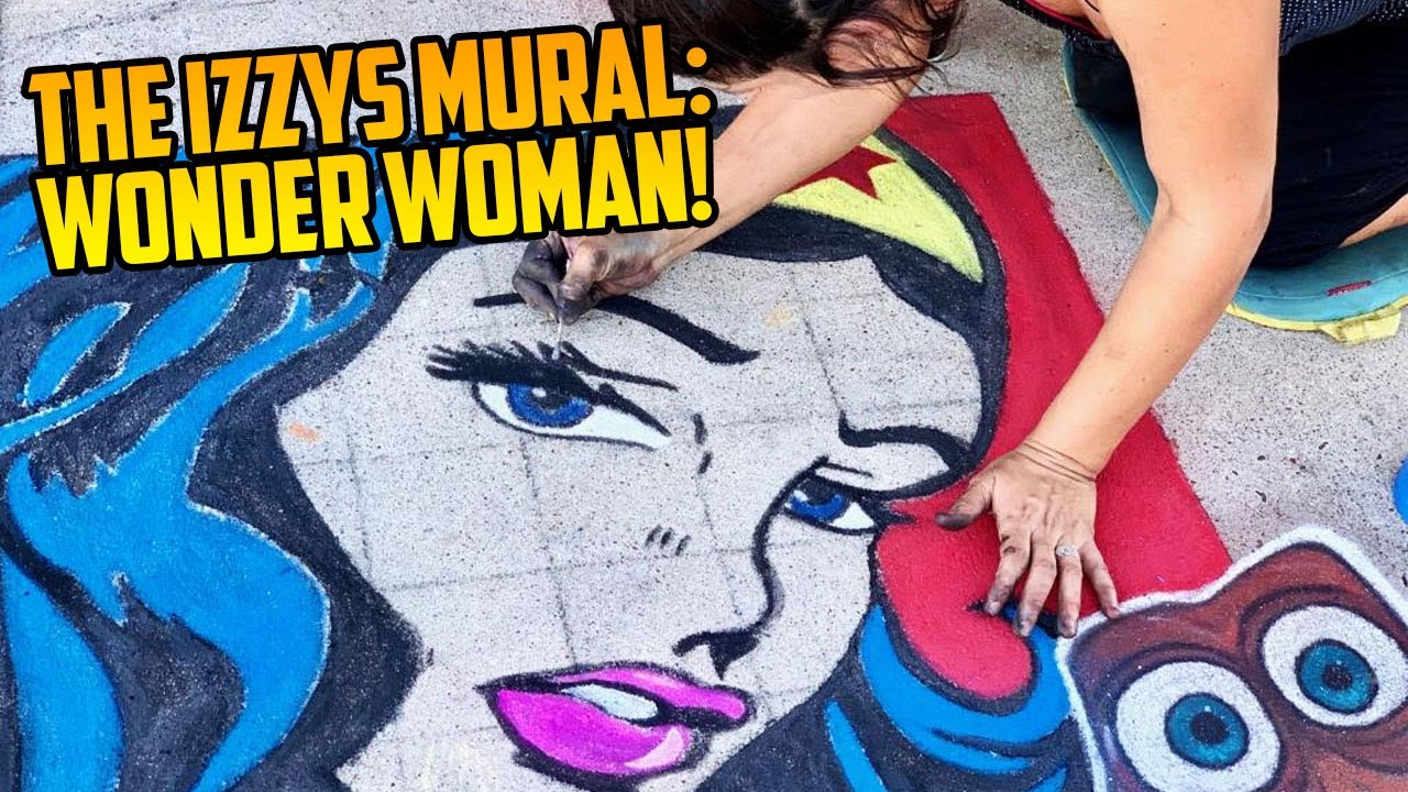 THE IZZY'S MURAL! We Add....WONDER WOMAN - YouTube