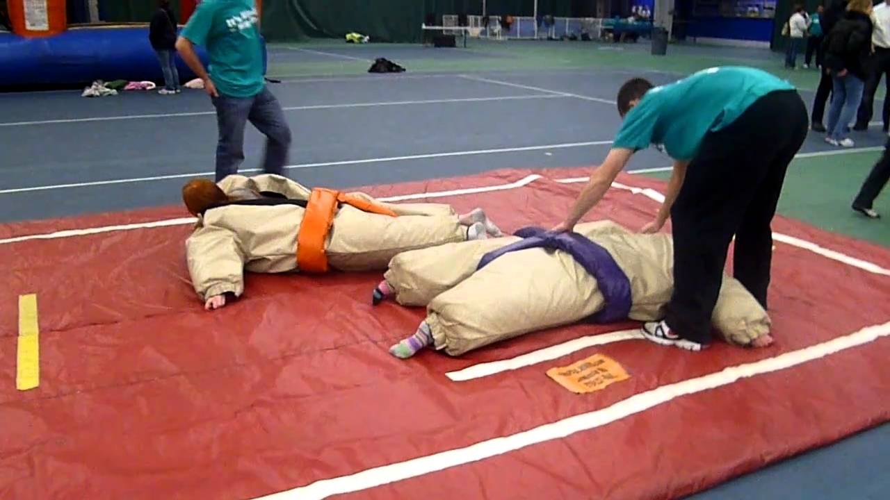 getting in the sumo suits - YouTube