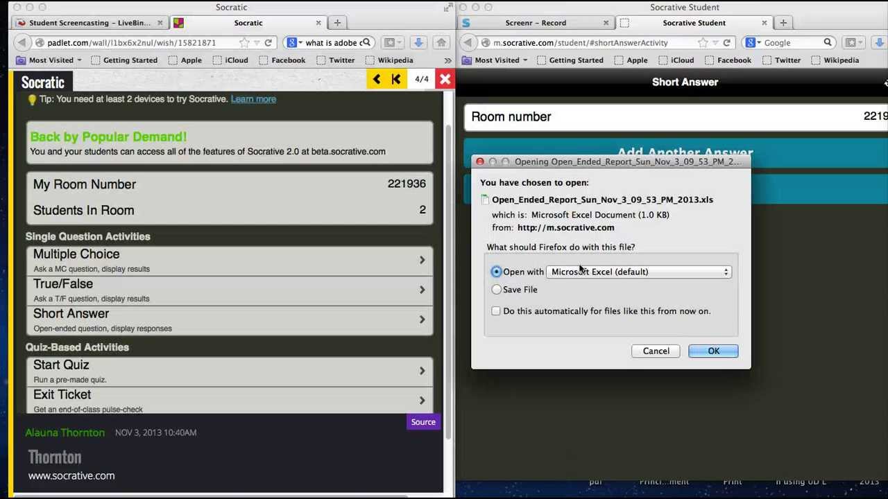 Screencast on How to use an Socrative an interactive teaching tool? - YouTube
