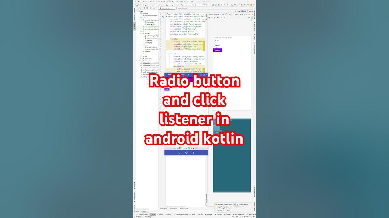 Radio Button in #Android #Kotlin | Selected 🔘 and Unselected ⚪️ Explained #shorts - YouTube