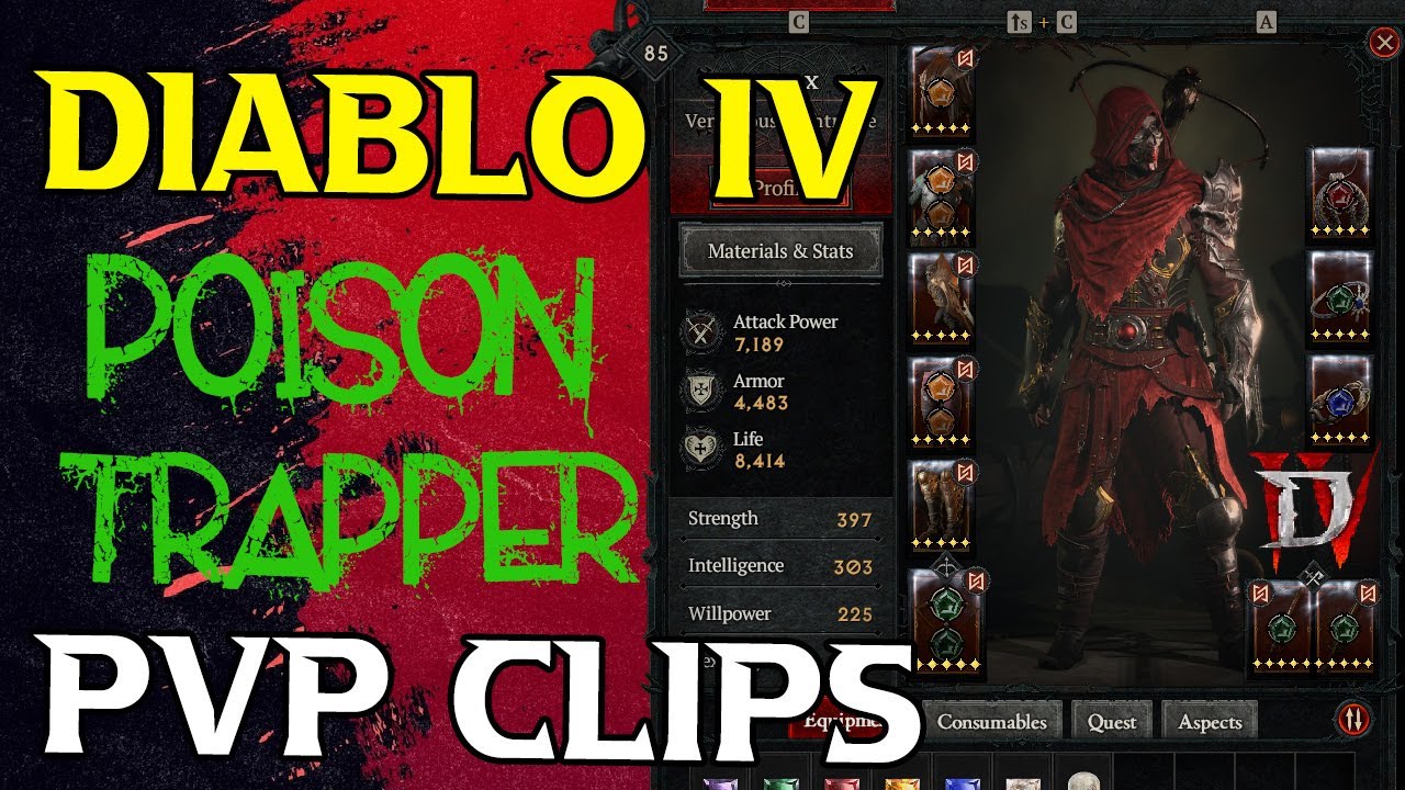 [DIABLO 4] - LV 85 Poison Trapper Rogue (1 v 3) and Druid/Rogue vs Barb ...