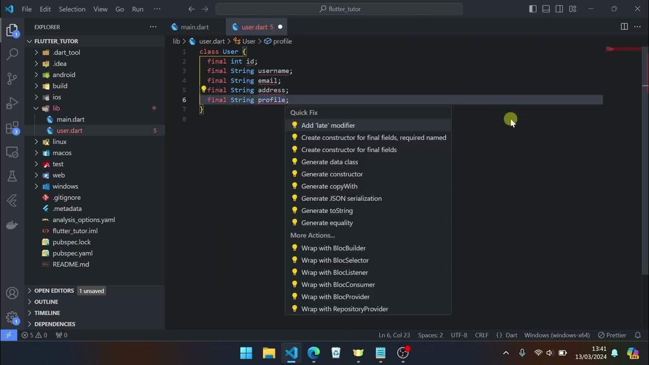 Dart Data Class Generator | Flutter Tips - YouTube