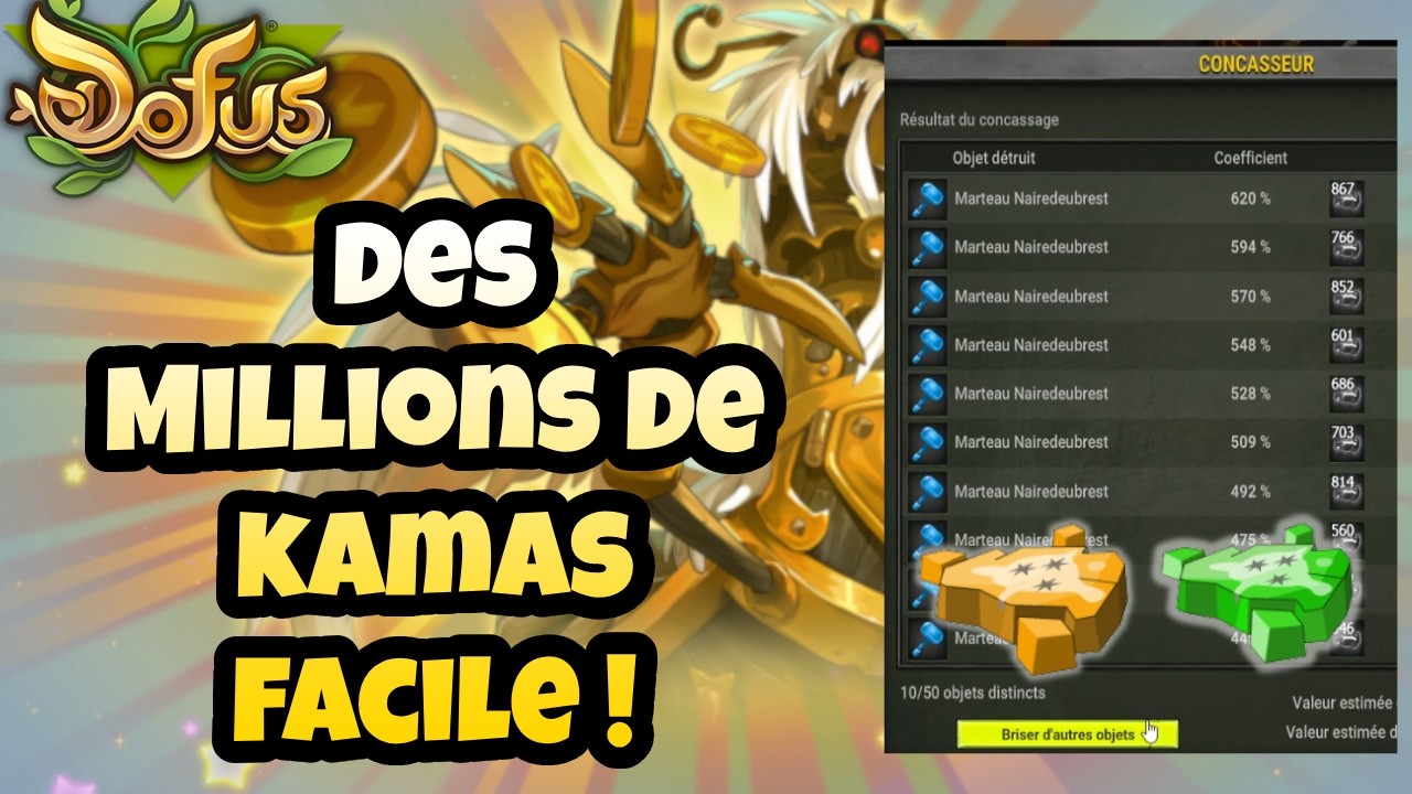 DOFUS : AVENTURE FARM KAMAS SANS STUFF ! FAIRE DES MILLIONS DE KAMAS ...