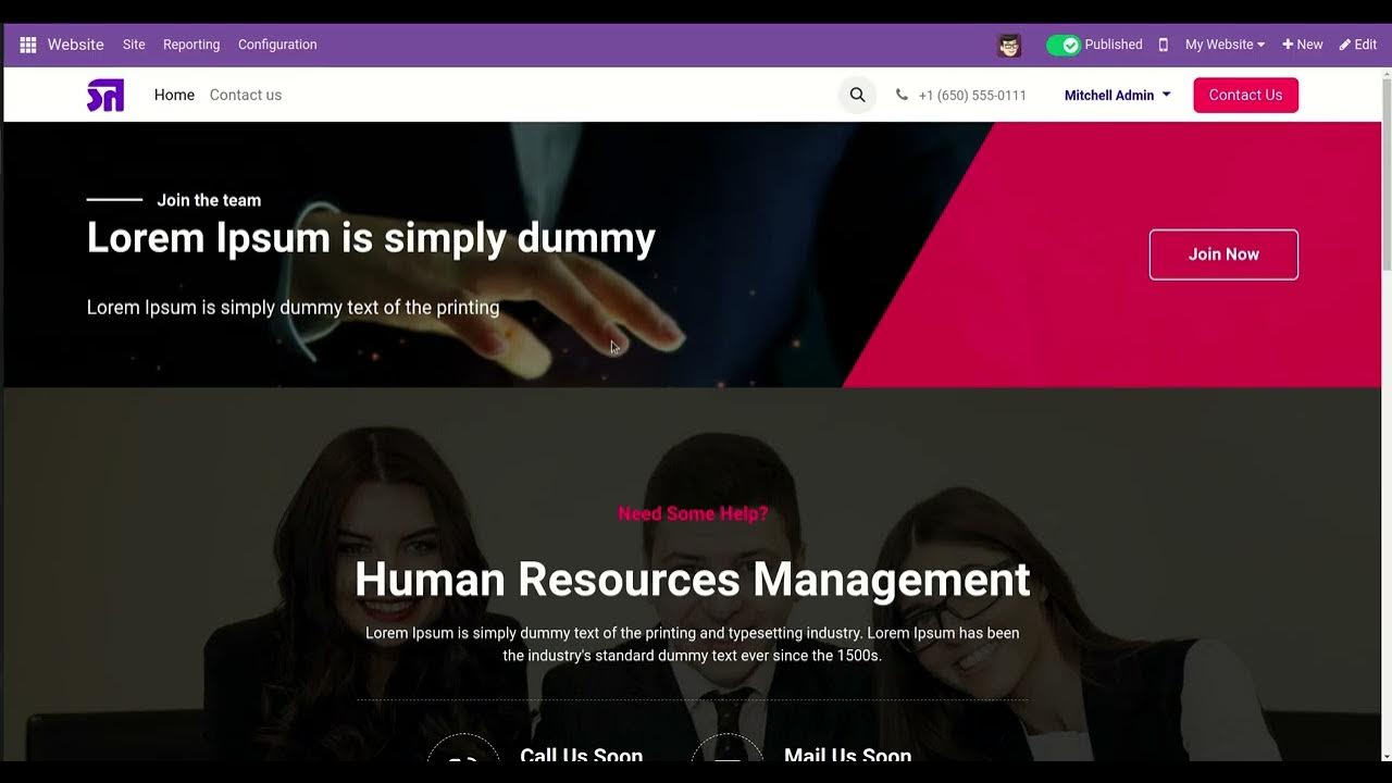 Call To Action Snippet Odoo - YouTube