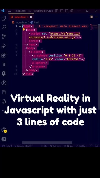 Aframe.js | Virtual Reality in Javascript | A 3d Sphere in 10 lines - YouTube