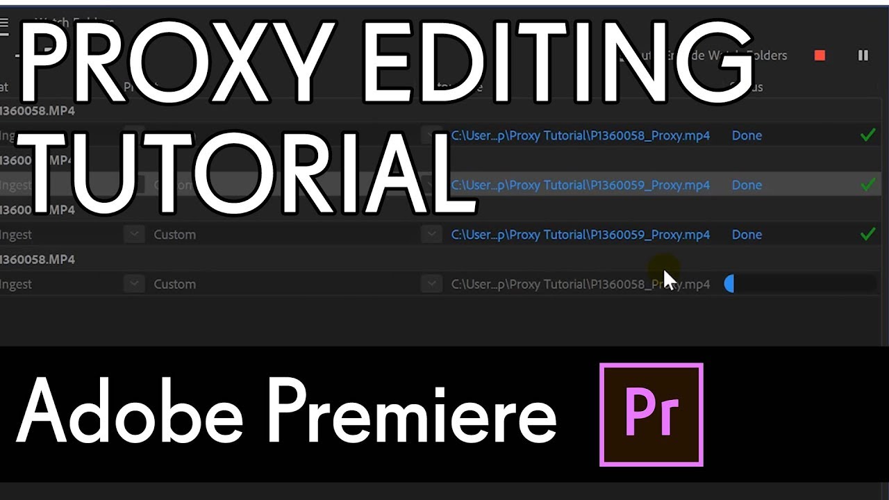 Proxy Editing Tutorial - Adobe Premiere - YouTube