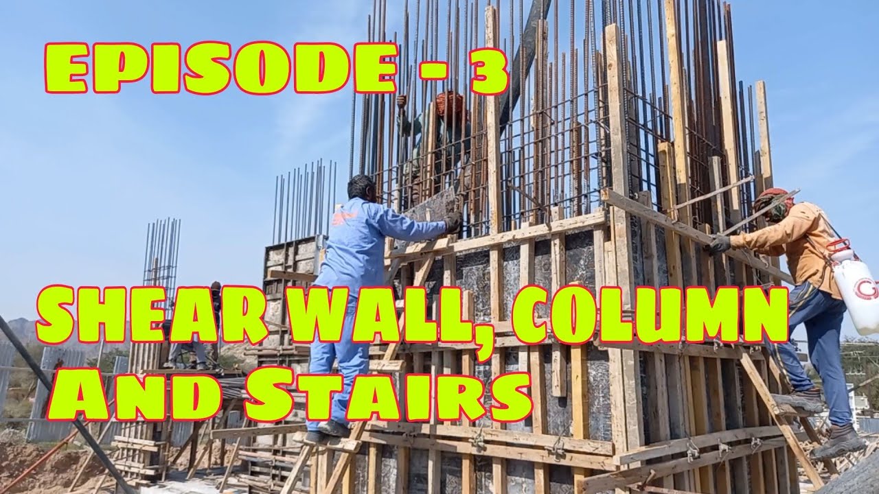 CASTING OF FRESH CONCRETE FOR COLUMN, SHEAR WALL AND STAIRS VILLA IN ...