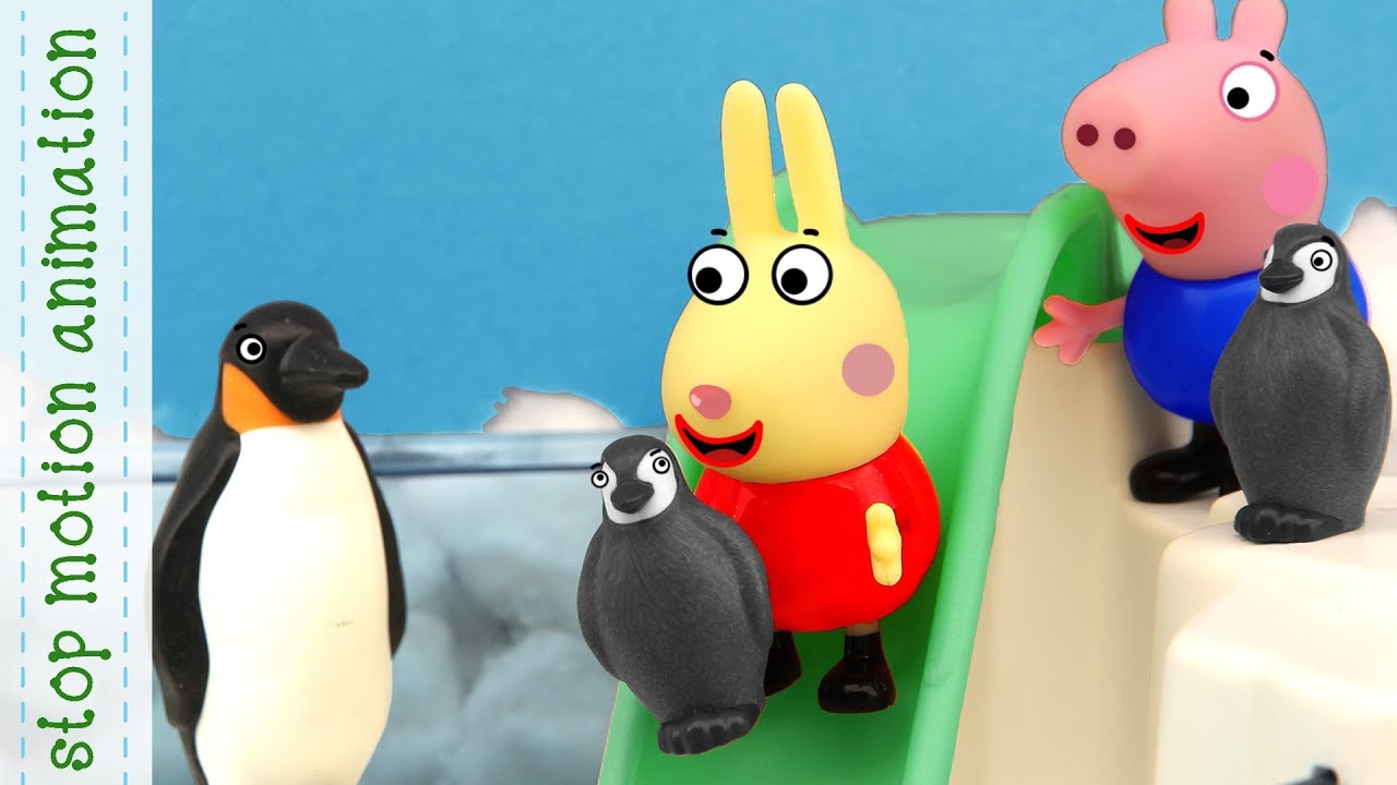 Peppa visits the penguins Peppa Pig toys animation New english episodes ...