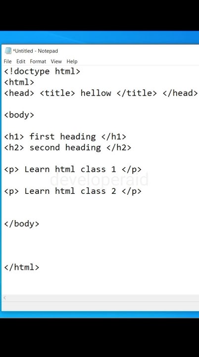 Learn Html First Time With Notepad Shorts Youtube