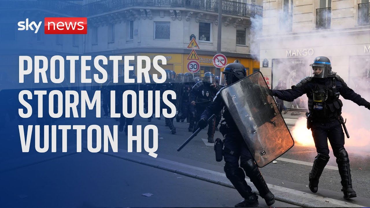 France: Protesters storm Louis Vuitton HQ - YouTube