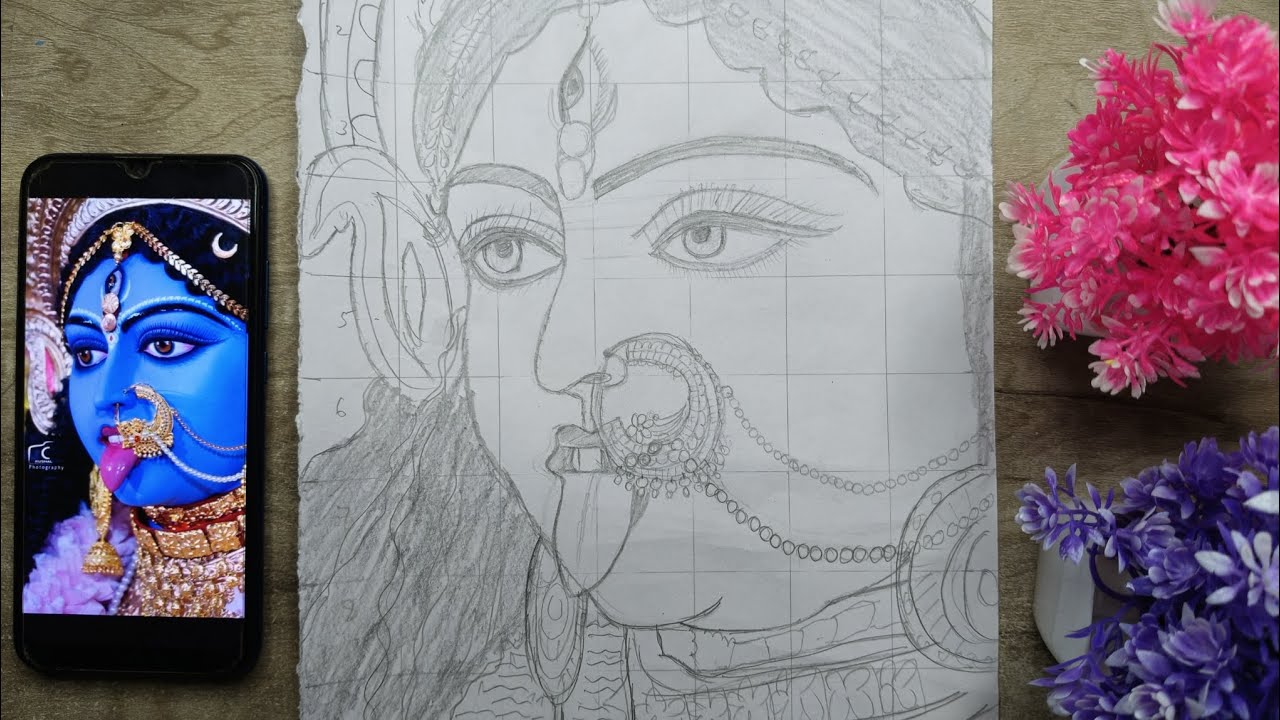 Expert Artist Reveals Kaali Mata Drawing Secrets - YouTube