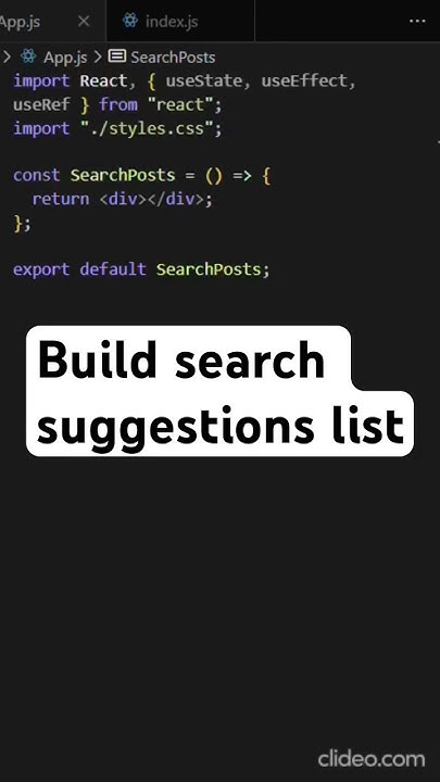 Build Autosuggest in React under 60 seconds #reactjs #programming #javascript #frontend #shorts ...