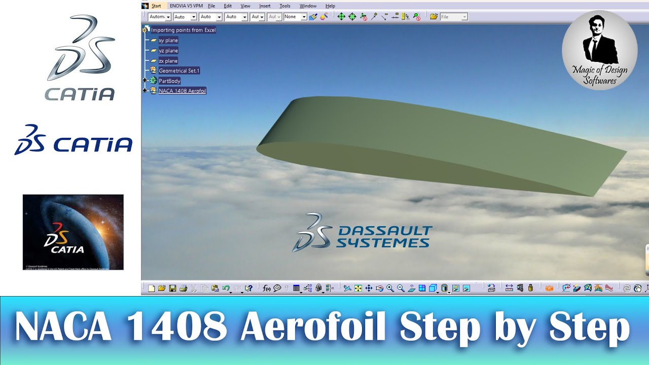 NACA 1408 in CATIA V5 | Design Airfoil shaped Wing of Aircraft | Ready ...