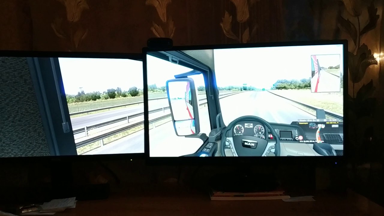 Два монитора в ETS 2 - YouTube
