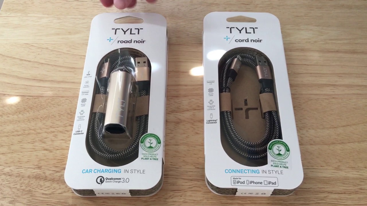 Road Noir Cord Noir TYLT QC 3 Car Charger USB Type C Lightning Cables 7 ...