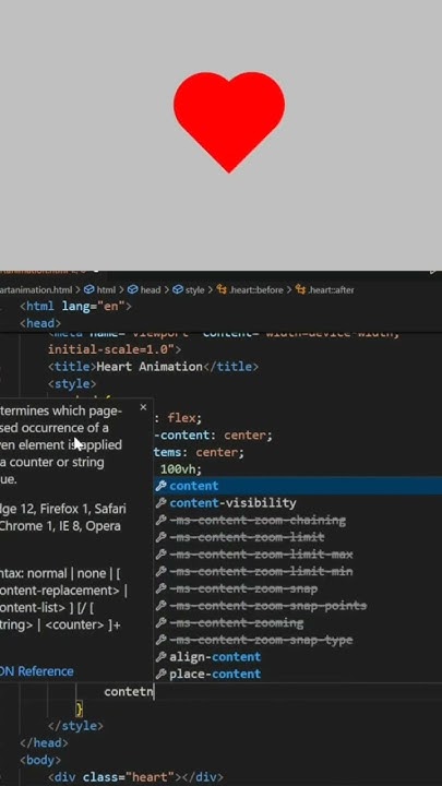 Heart animation ️ #coding #cssanimation #css #html #shorts #yt #vscode #webanimation - YouTube