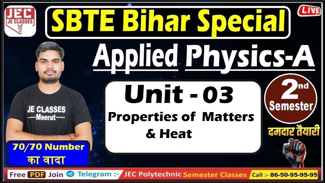 #13 Applied Physics - A || SBTE Bihar Polytechnic 2nd Semester Class || Physics Class || JE ...