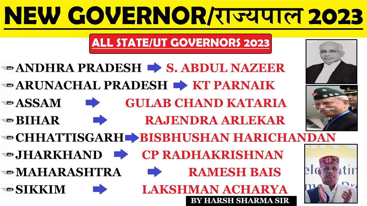 New Governors in 2023 | All State Governors 2023 | Lt. Governor of all ...