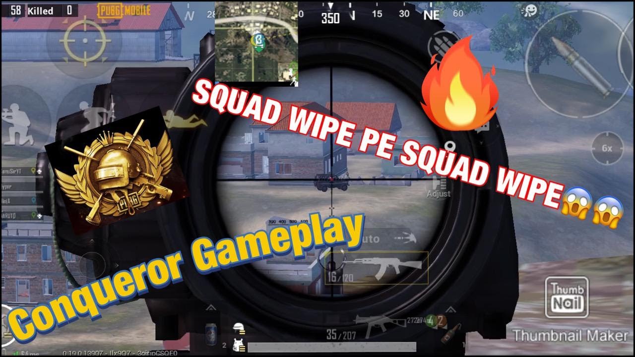 Squad Wipe pe Squad Wipe,Conqueror Gameplay,PUBG mobile Montage, # ...