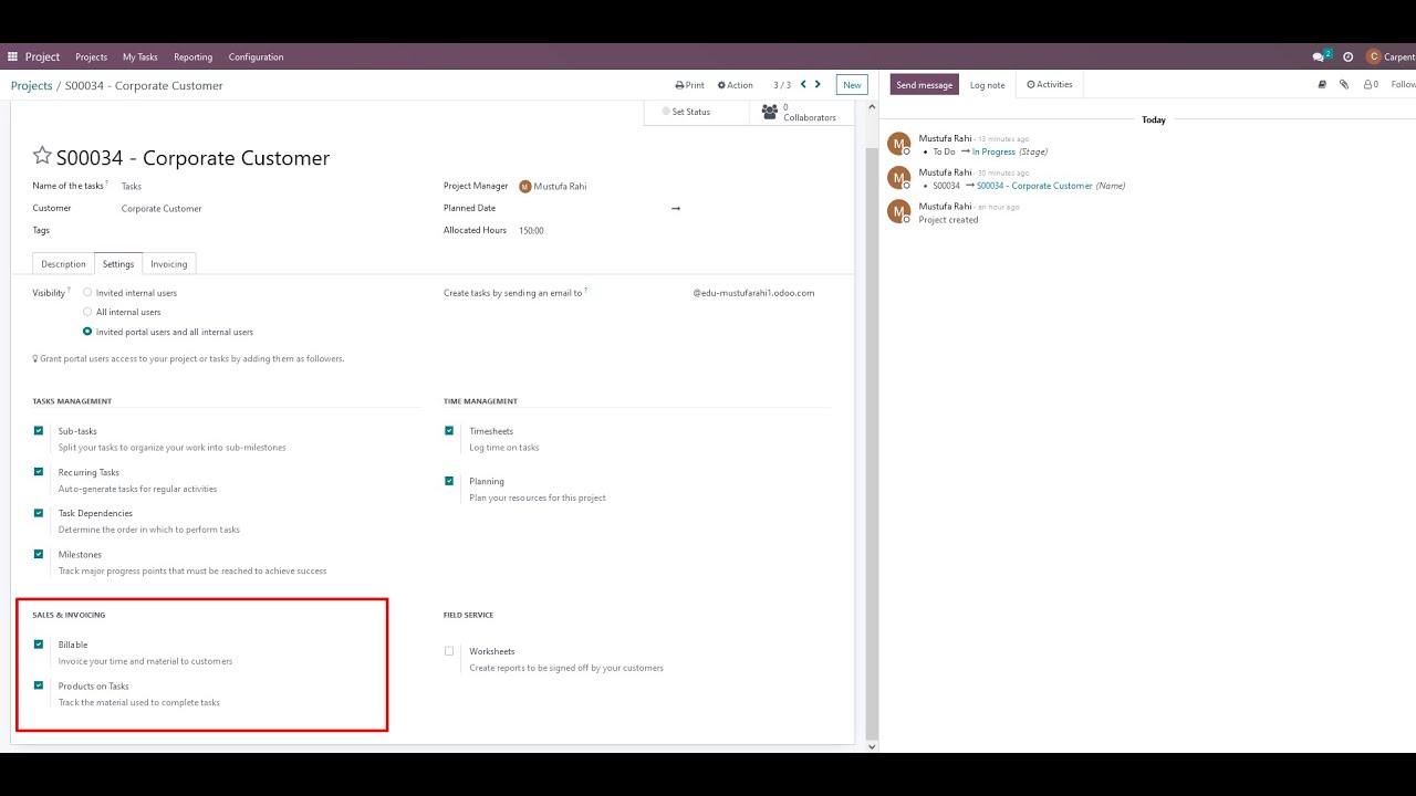 Odoo 16 Project Management use case for furniture industry | Odoo for ...