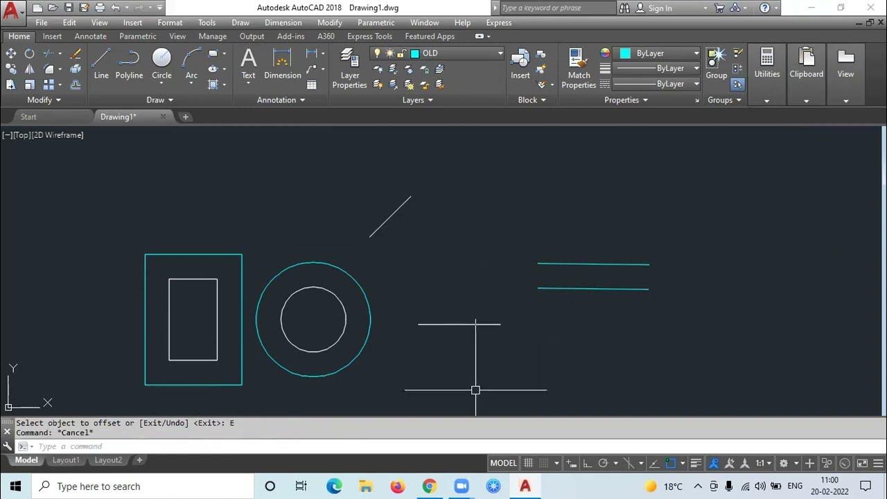 How To Use Offset In Autocad Offset In Cad Offset Youtube