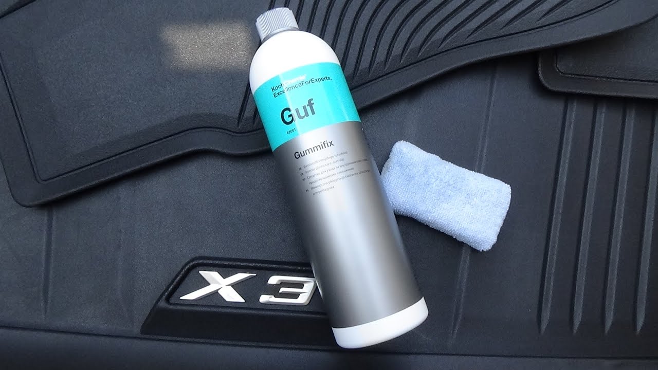Protecting my rubber mats with KochChemie Guf Gummifix - YouTube