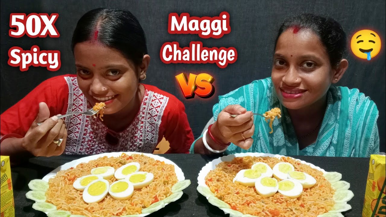 50X Spicy Masala Maggi Eating Challenge || Spicy Noodles Eating ...