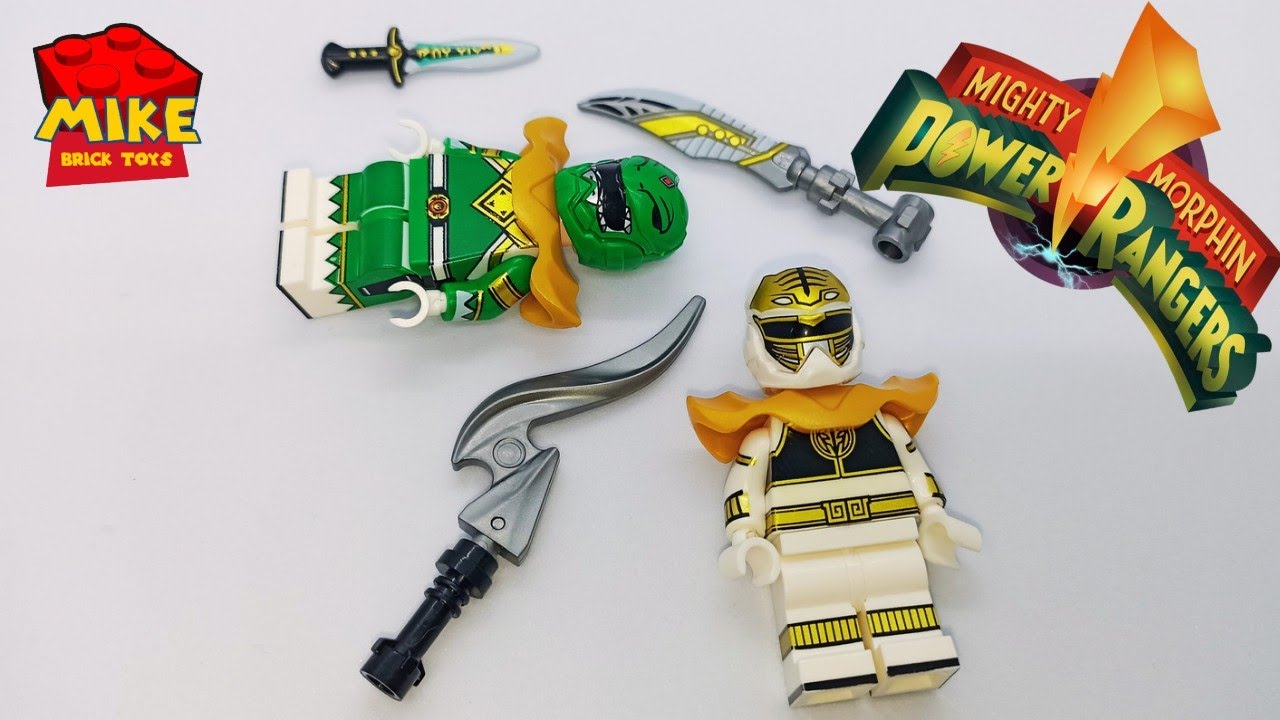 LEGO Power Rangers | Unofficial lego Minifigures | White Ranger | Green ...