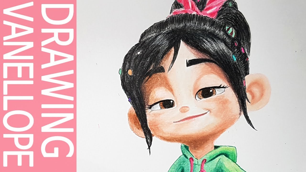 Drawing Vanellope Von Schweetz with Colored Pencil - YouTube